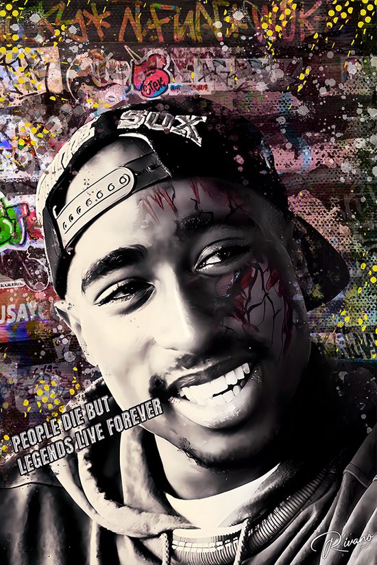 Tupac - Luxe Plexiglas Wandschilderij - 80 x 120 cm - 2Pac - Luxury Art ...