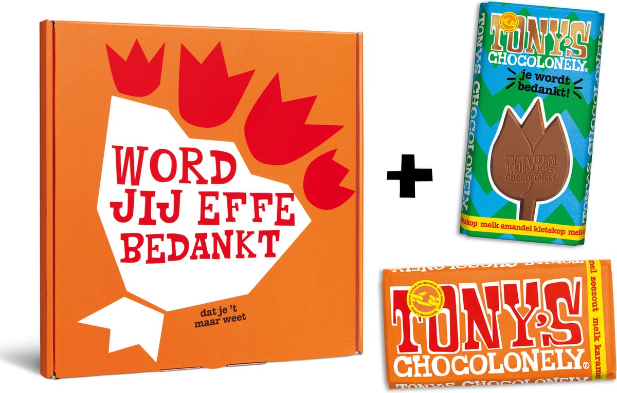 Tony's Chocolonely Geschenkdoos Je wordt Bedankt! - Melk Chocolade ...