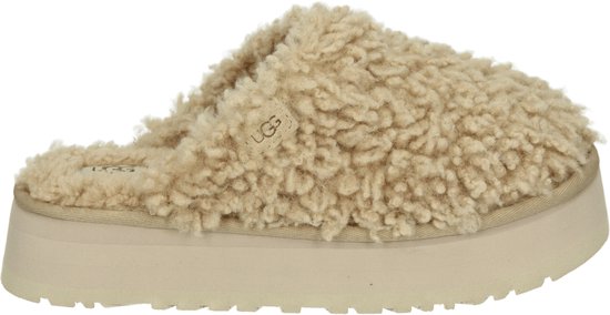 UGG W Maxi Curly Platform Dames Sloffen - Sand - Maat 37 | bol.com