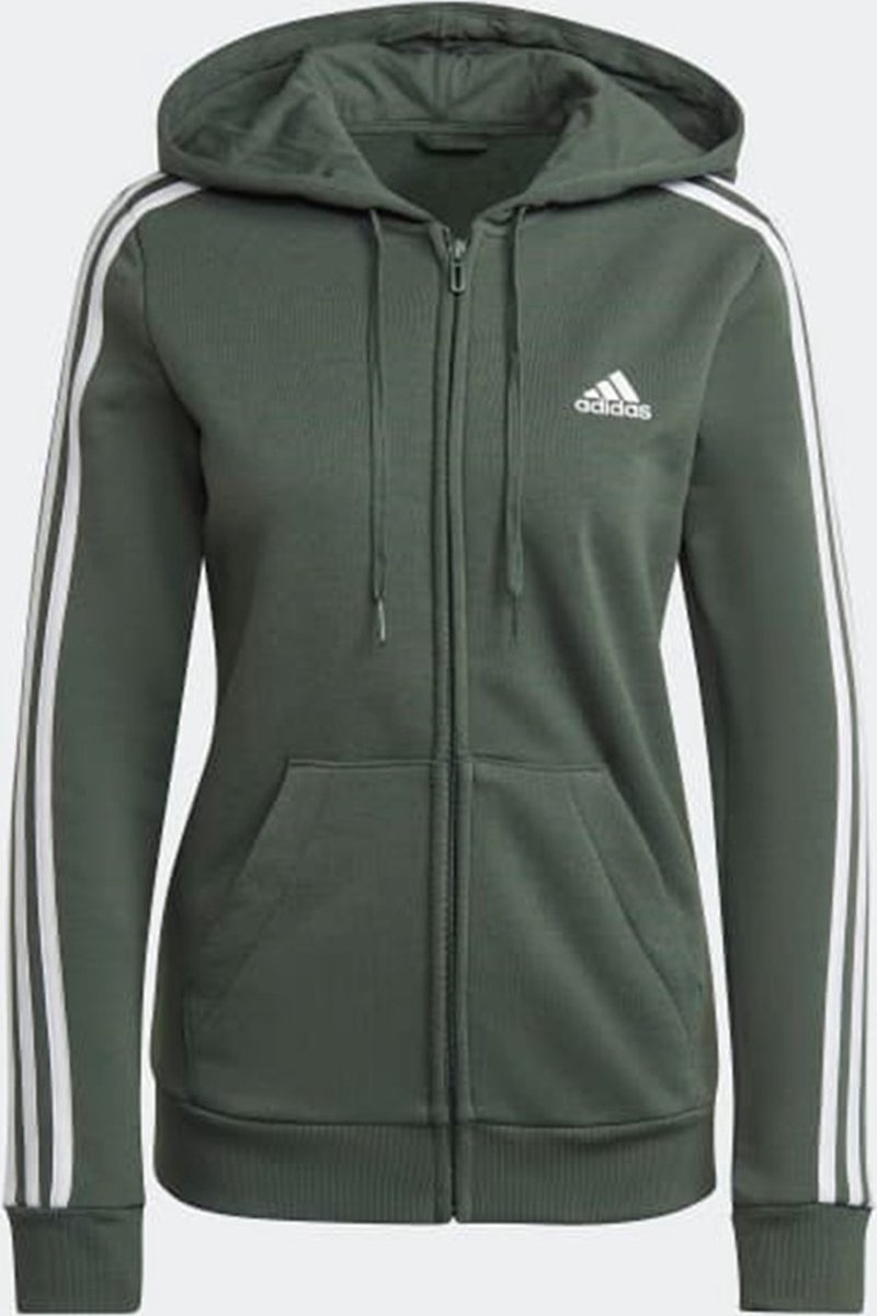 Adidas W 3S FL FZ HD Dames Trui - Maat S | bol.com