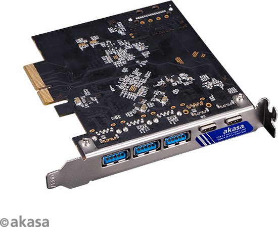 Akasa 10Gbps USB 3.2 Gen 2 Type-C and Type-A to PCIe Host Card (3 x A ...