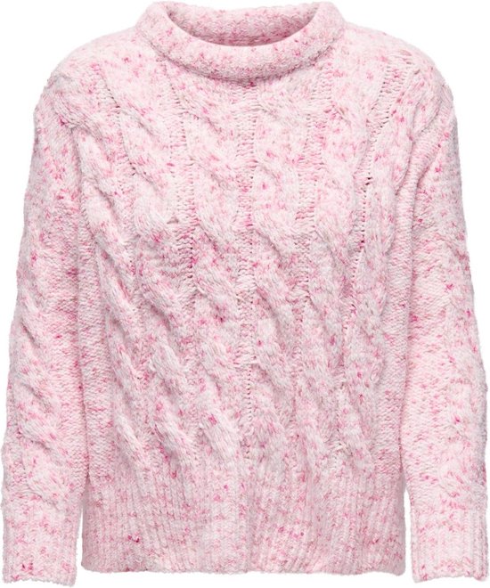 Only ONLTIA LS CABLE PULLOVER - Cloud Dancer Pink | bol.com