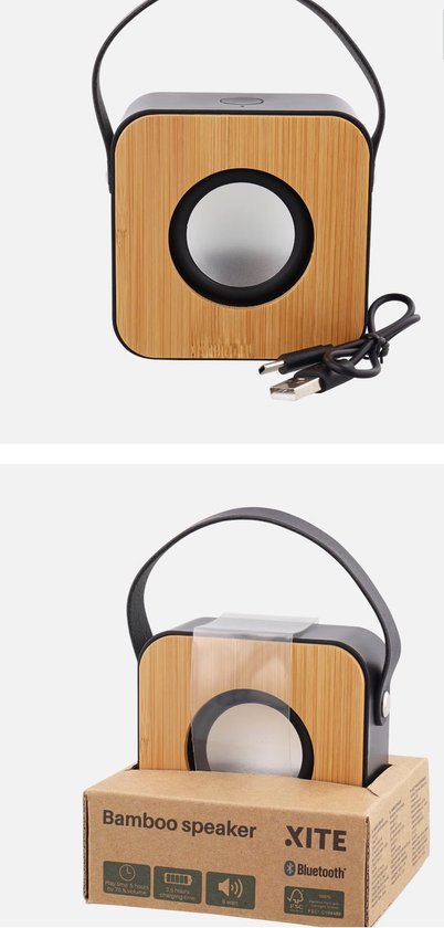Xite Bamboe - 5W draadloze fashion - speaker Xite PU-band | bol