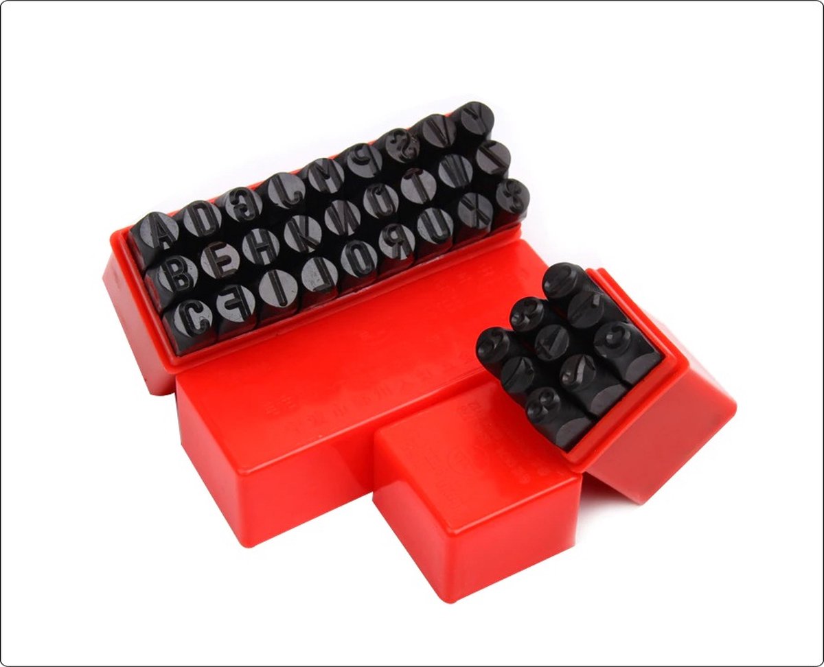 Slagstempel Set - Slagletters en Cijfers - Leerstempel - Metaalstempel ...