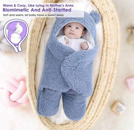 Pasgeboren Baby Hooded Deken Slaapzak Zak Inbakeren Winter Warme Fleece ...