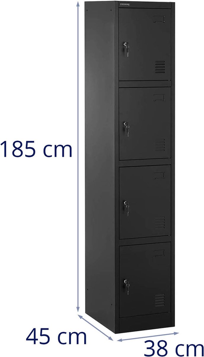 Fromm & Starck Lockerkast - 4 planken met planken - afsluitbaar - 80 kg ...