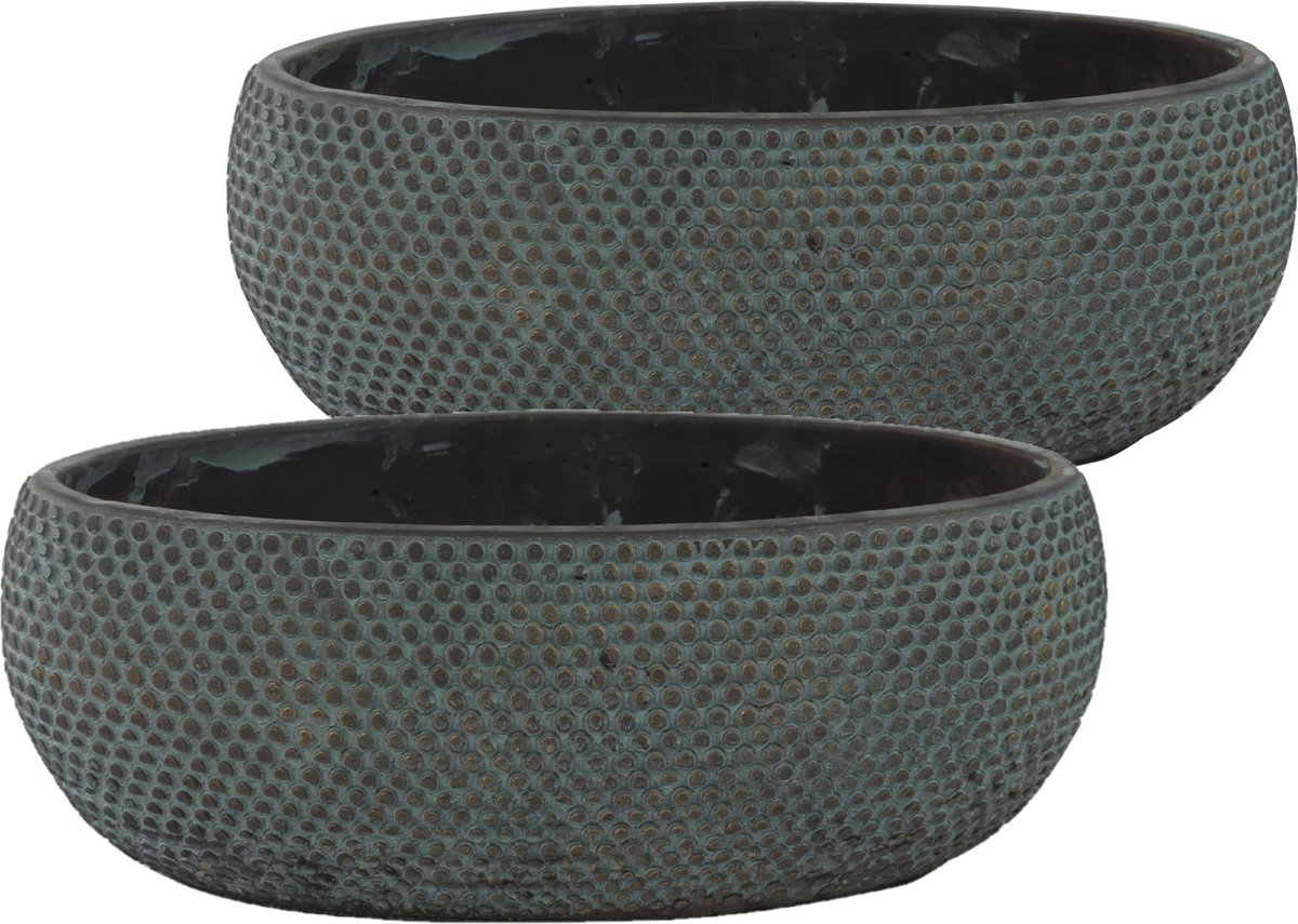 Steege - Plantenpot/bloempot - stijlvol motief - blauw/goud - D33 en ...