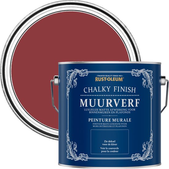 Rust-Oleum Rood Chalky Finish Muurverf -Imperium Rood 2,5L | bol