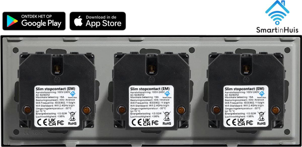 Smart - Drievoudig stopcontact (energiemonitoring) - Goud | bol.com