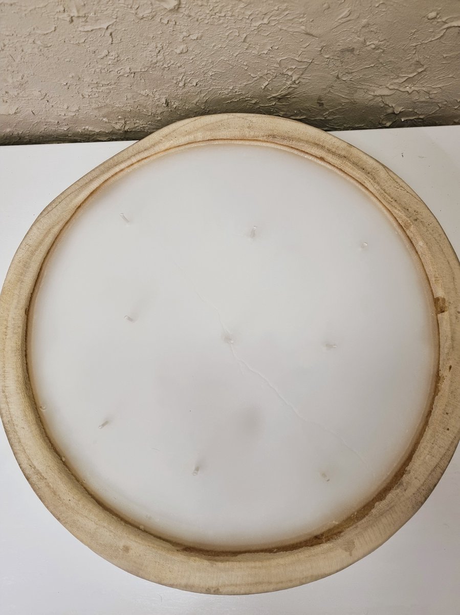 grote houten ronde kaars, wit , houd, rond , | bol.com