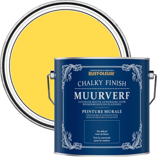 Rust-Oleum Geel Chalky Finish Muurverf - Citroensorbet 2,5L | bol