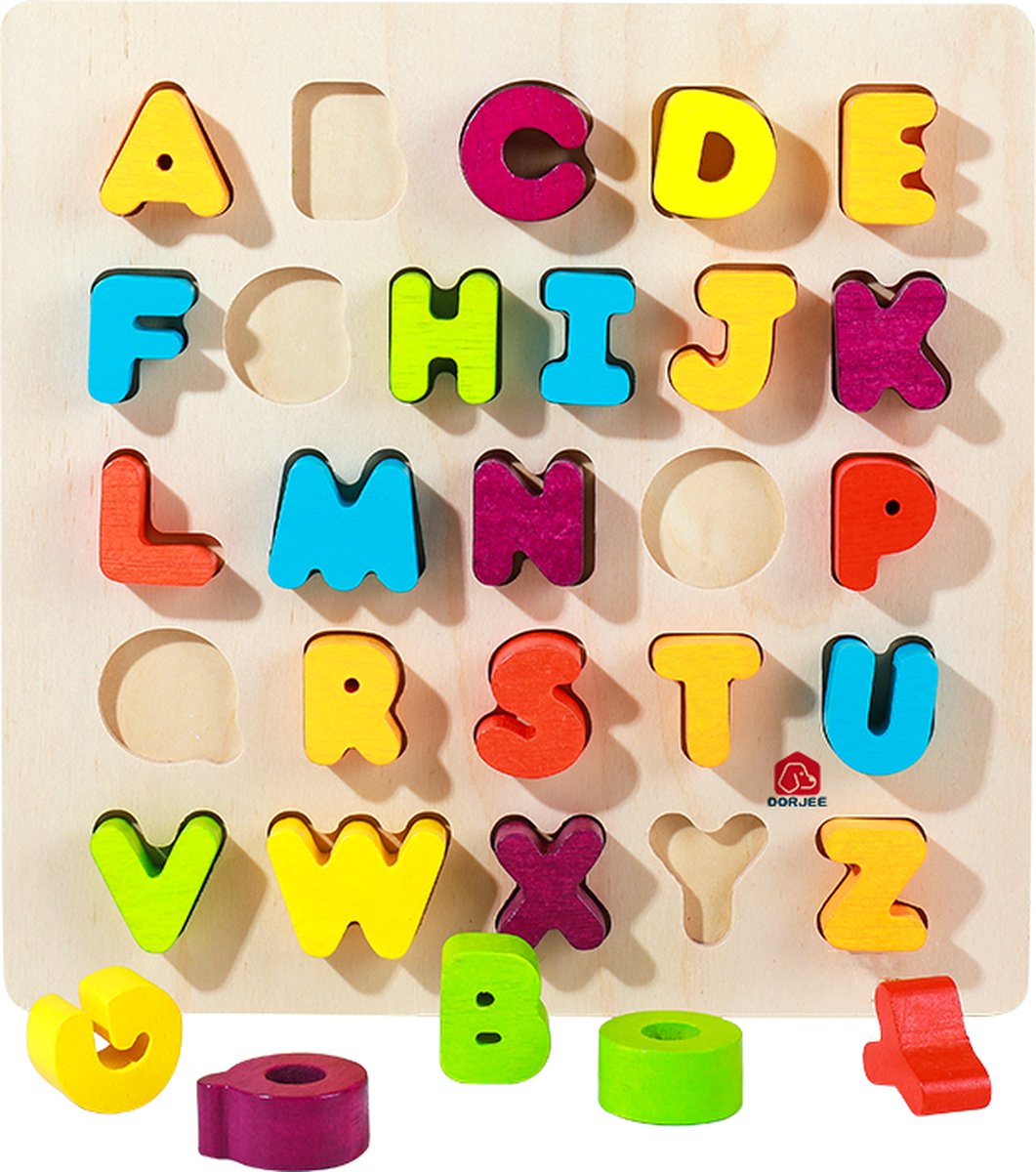 Houten letter puzzel ABC - Grote Stukken - Educatief houten speelgoed ...