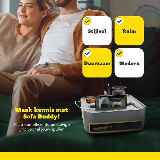 Sofa Buddy Opbergdoos - Laptoptafel - Bed en Bank Tafel -Geel ...