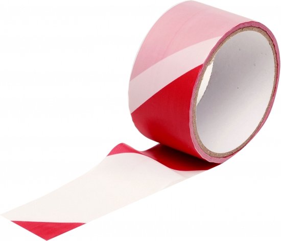 Afzetlint - Rood- Wit - 25 meter x 48 mm - Gevaren lint - Veiligheid ...