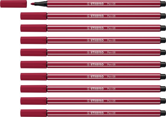 STABILO Pen 68 - Premium Viltstift - Heide Paars - Doos 10 stuks | bol