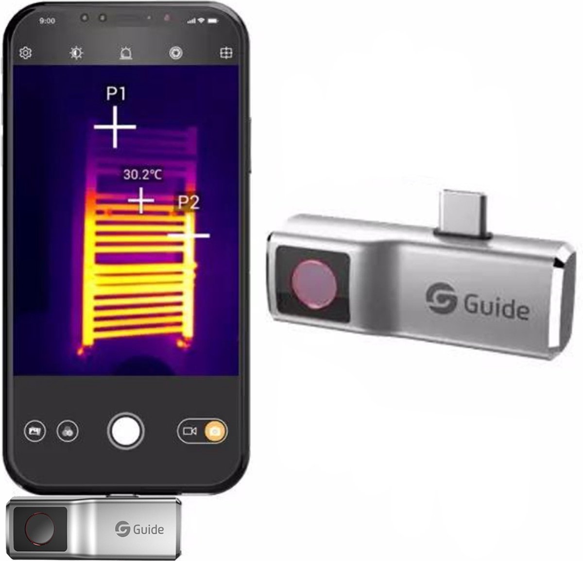 Guide Mobir Air - Warmtebeeldcamera - Infrarood camera - Warmtecamera - Warmtebeeld -... | bol.