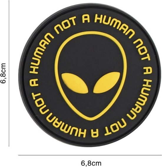 Embleem 3D PVC Not Human Zwart/Geel | bol.com
