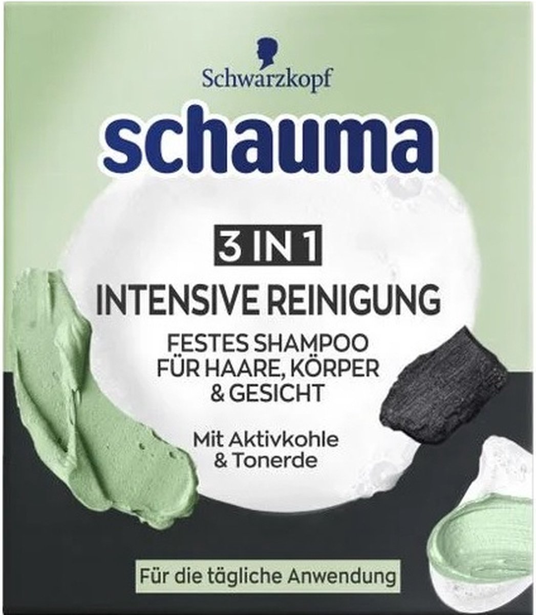 Schauma Solid Shampoo bar 3 in 1 - Deep Cleansing voor haar, gezicht en ...