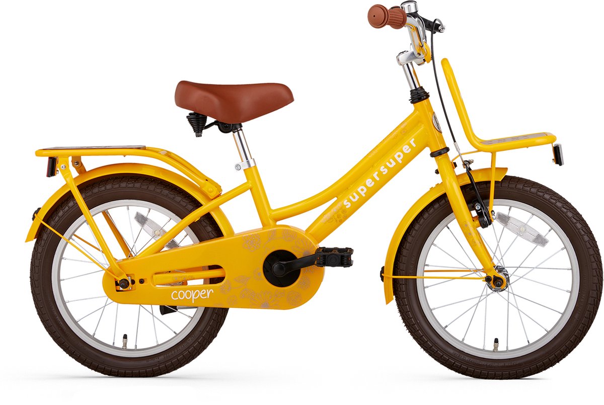 Supersuper Cooper Bamboo - Kinderfiets - Meisjesfiets - 16 inch - Geel ...