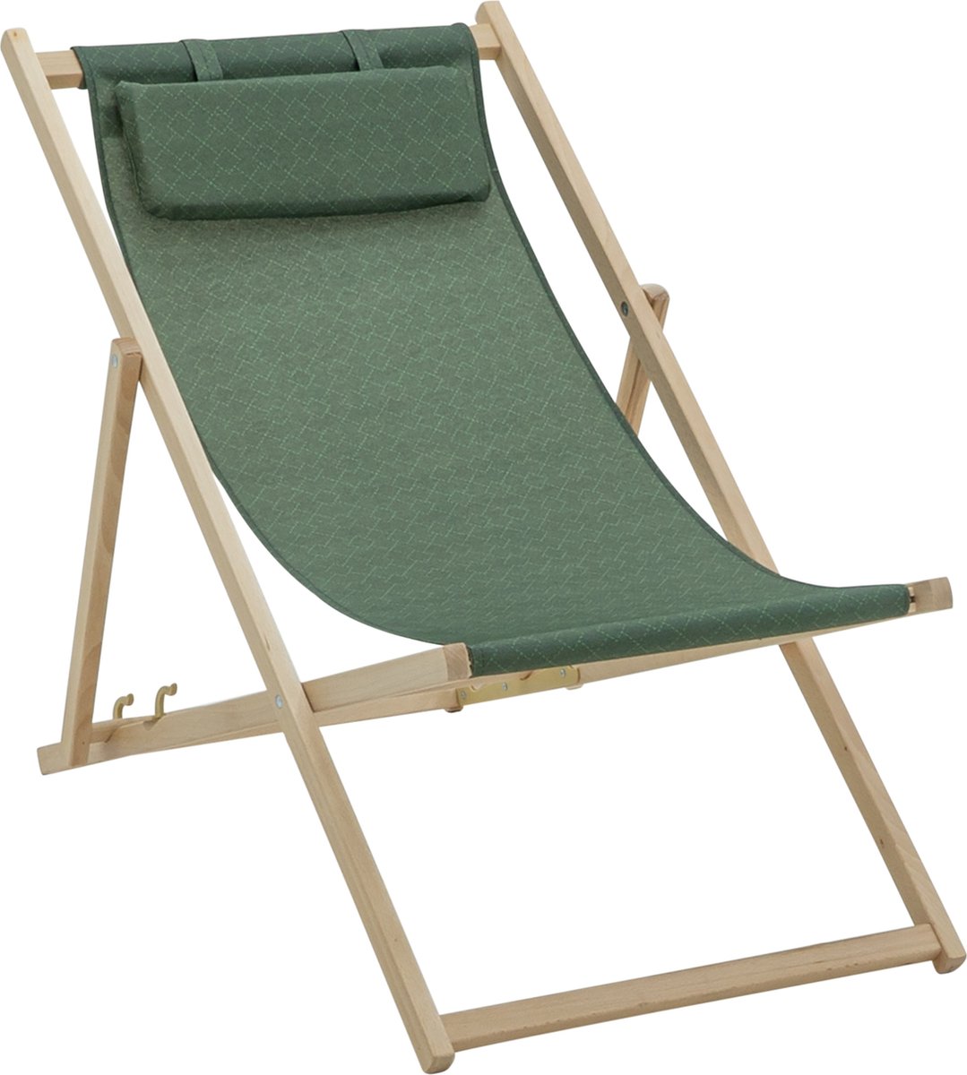 Madison - Houten Strandstoel - Check Green - Opvouwbaar - 90x55x87cm ...