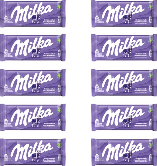 Milka tablet melkchocolade - 100g x 10 | bol