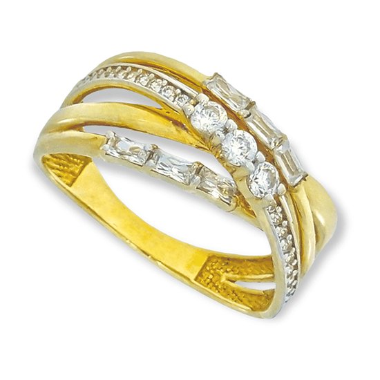 Gouden damesring fantasie zirkonia 14 karaats | bol.com