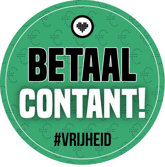 Betaal Contant! – Muntstickers - Stickers op rol - 1000 stuks - 2,1cm x ...