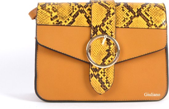 Giuliano schoudertas slang - geel | bol