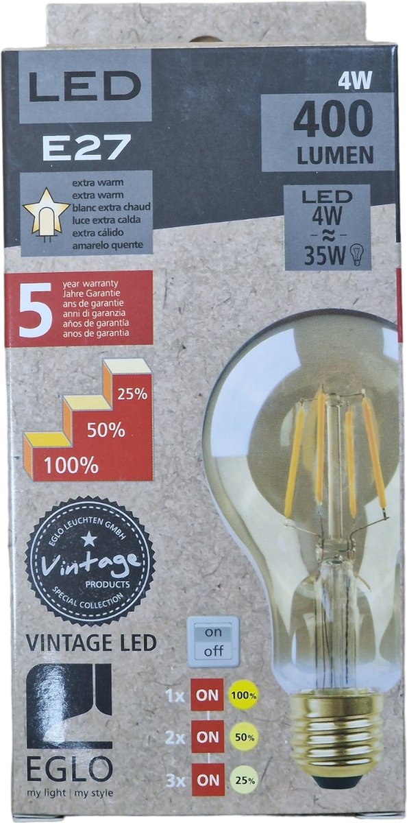 EGLO Filament LED peer - E27 - 4W | bol.com