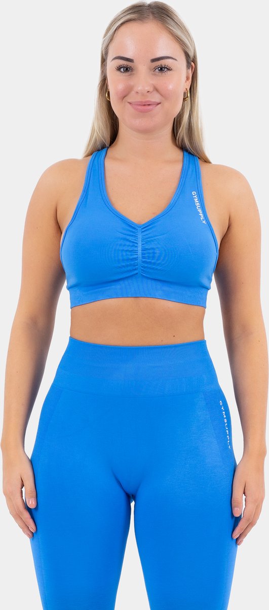 Seamless Ombre Scrunch Sports Bra - Azure Blue | bol.com