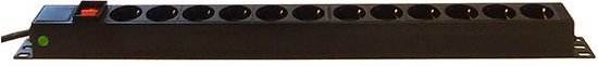 Alfaco 19-12PDU 12 Voudige Stekkerdoos - Met schakelaar - Voor 19 inch serverkasten | bol