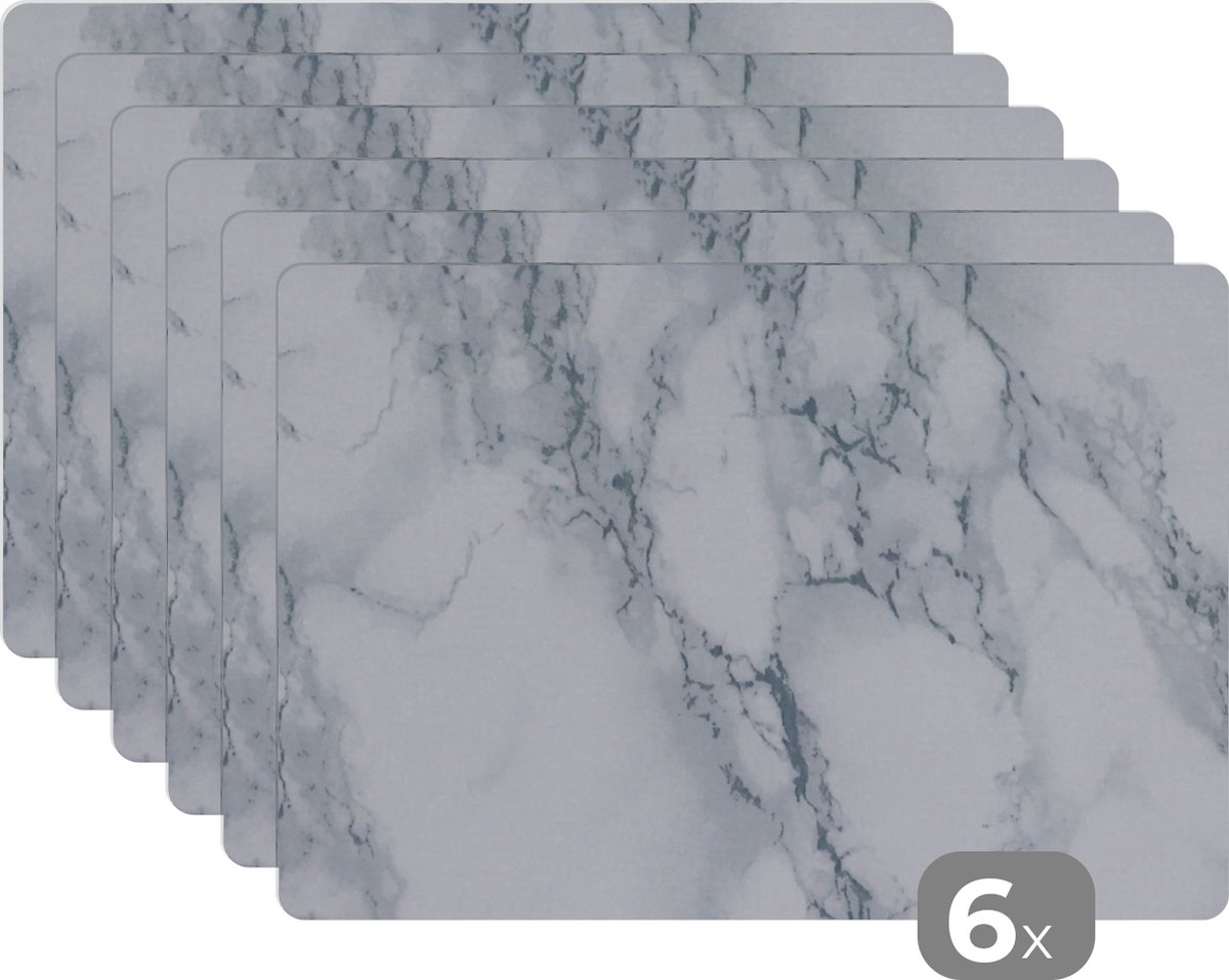 Placemat - Placemats kunststof - Marmer - Patroon - Gijs - Wit ... Placemat - Placemats kunststof - Marmer - Patroon - Gijs - Wit ...