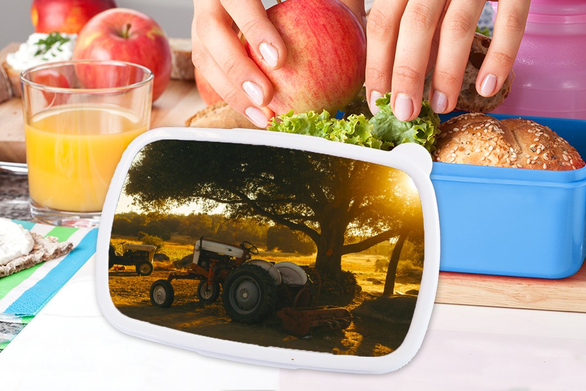 Broodtrommel Blauw - Lunchbox - Brooddoos - Trekker - Zon - Tractor ...