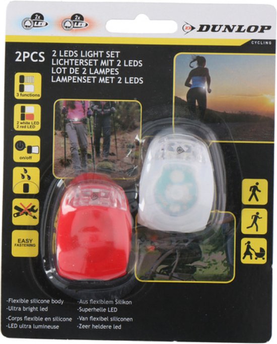 Dunlop - LED Fietslamp Set - Wit & Rood - Waterdicht - Makkelijke ...