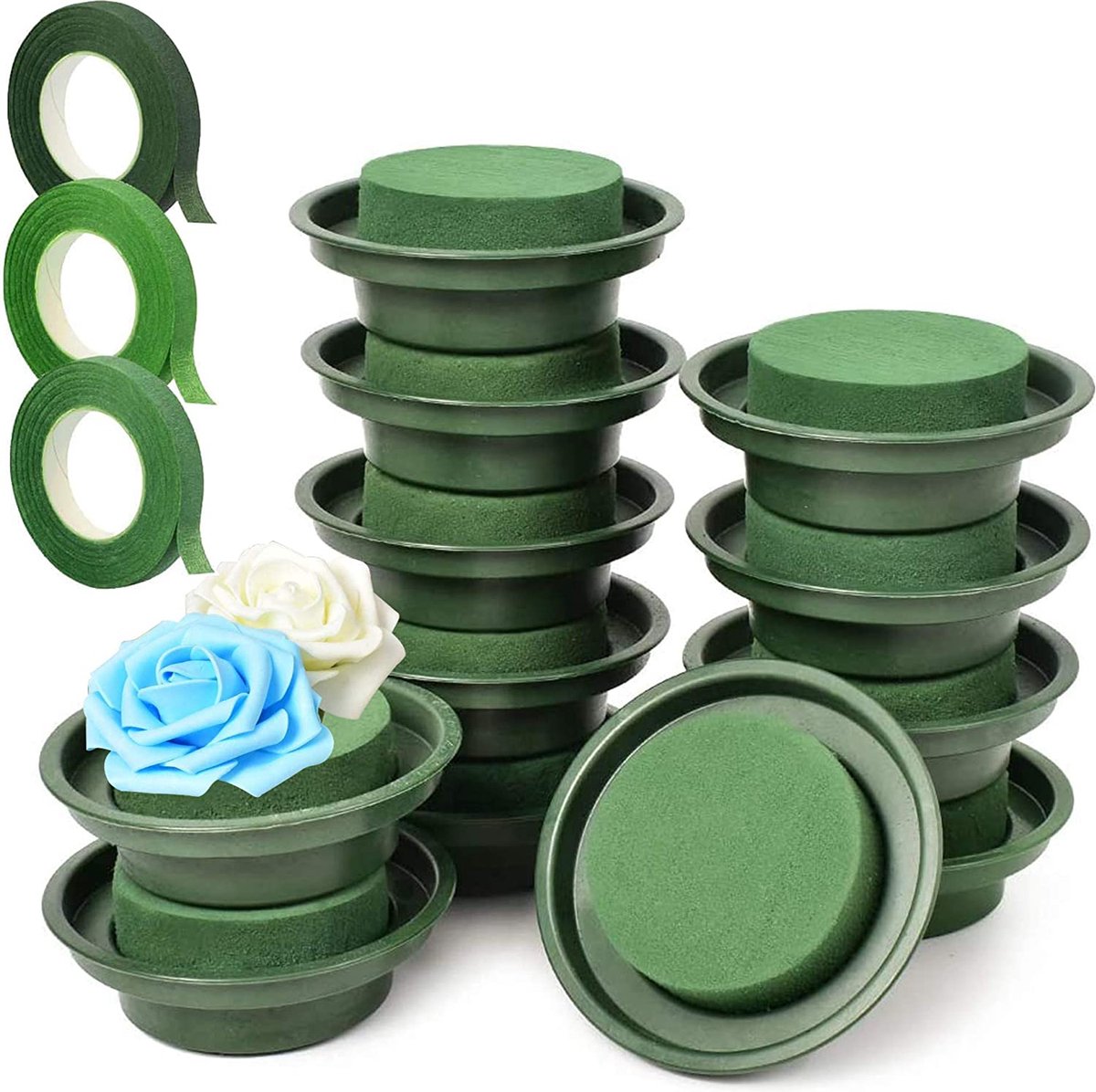 Woohome 15 Pièces Mousse Florale DIY 12 Pièces Tailles de Points Fleurs ...