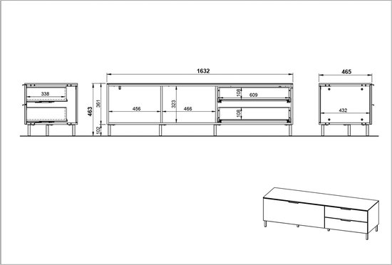 TV-meubel Amalfi Zand-Walnoot S | bol.com
