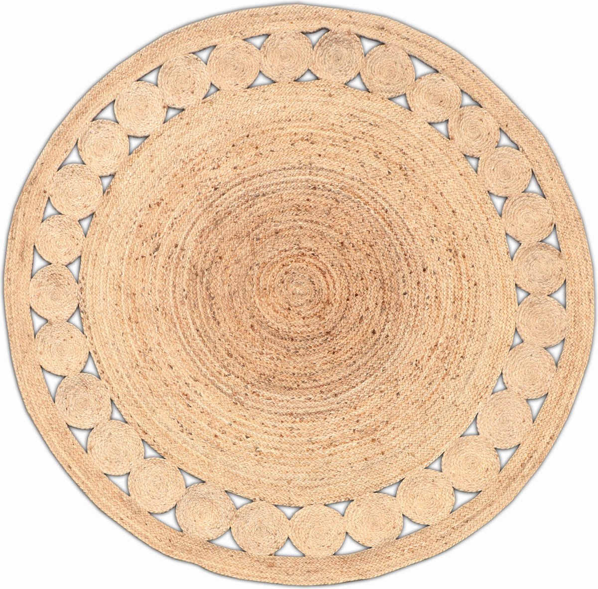 Vloerkleed Rond 200cm Jute - Naturel - Kleed Jaipur Klassiek - Giga ...