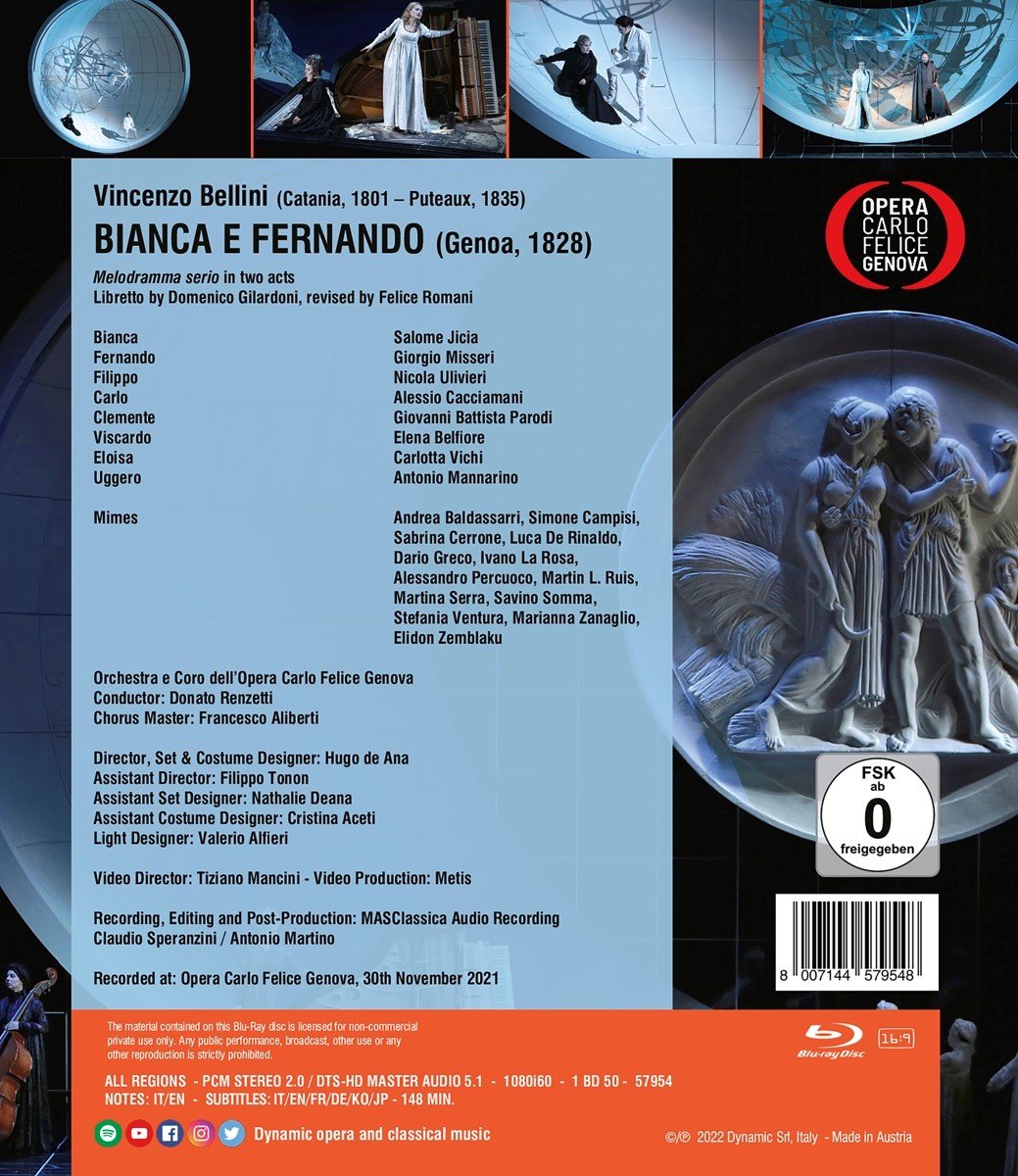 Salome Jicia, Giorgio Misseri, Nicola Ulivieri - Bellini: Bianca E Fernando (Blu-ray),... | bol.com