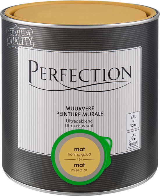 Perfection Muurverf Ultradekkend - Mat - Honinggoud - 30 m² - 2.5L | bol