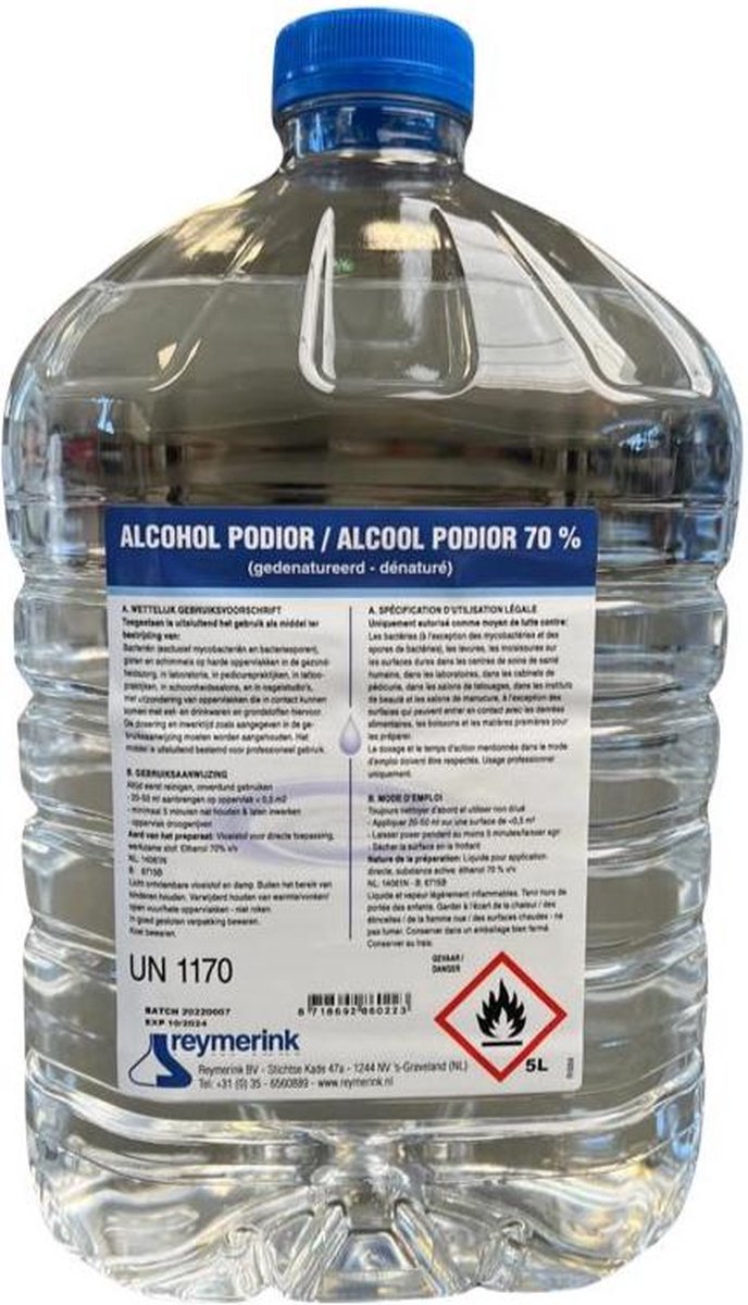 Reymerink Alcohol Desinfectiemiddel Alcoho l 70% Desinfectiemiddel 5 ...