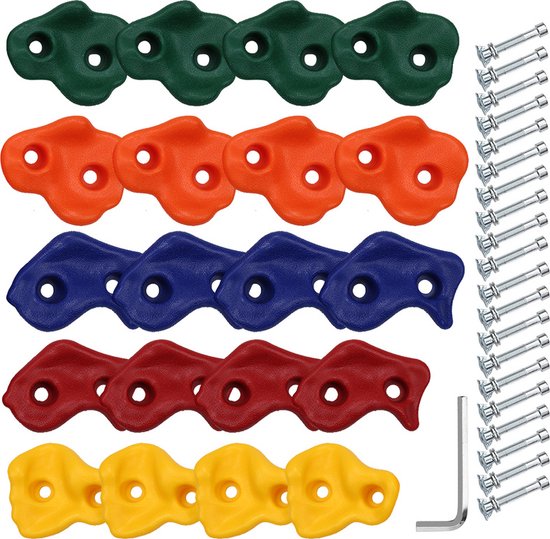Klimstenen set 50 stuks gekleurd - voor klimwand of houten ...