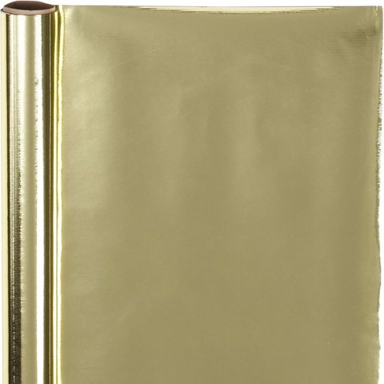 Inpakpapier/cadeaupapier - 3x - 400 x 50 cm - goud metallic - luxe ...