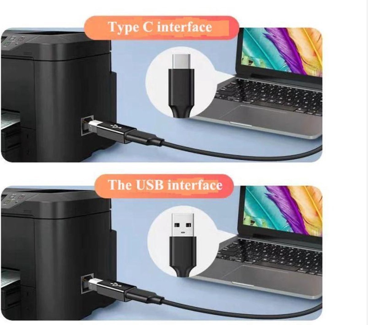 Printer Usb 3.1 Type C Female Naar Usb 2.0 B Midi Mannelijke Voor ...