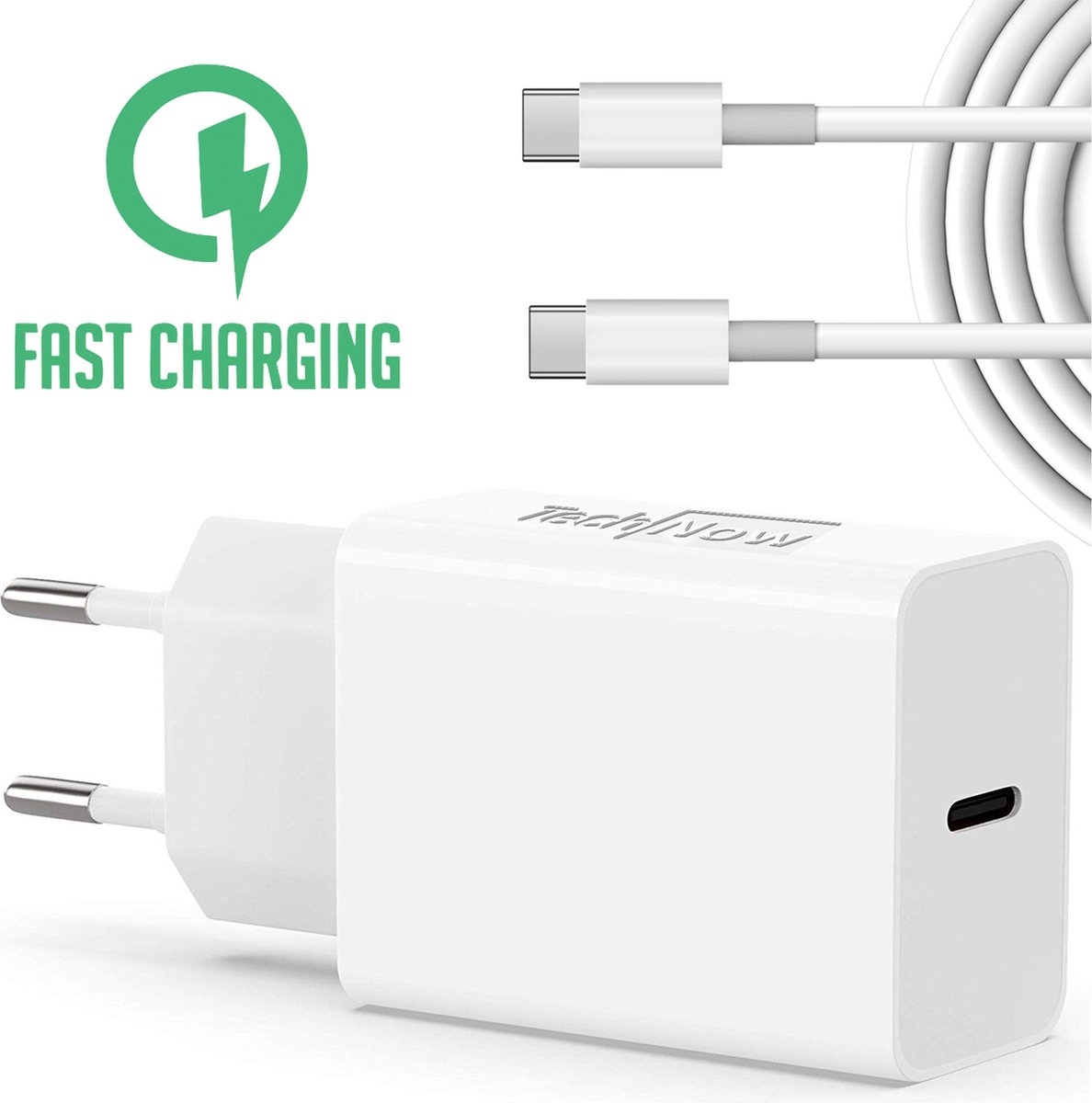 Snellader USB C Oplader - Adapter met USB C Kabel - USB C naar USB C ...