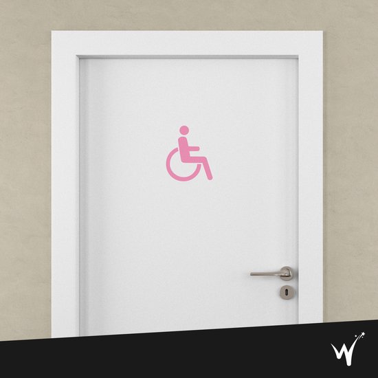 Invalide Toilet Symbool Deursticker - Rolstoel Sticker - Wc Sticker ...