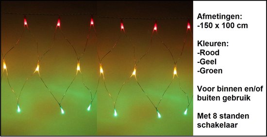 Licht net rood geel groen 96 lichts - Carnaval thema feest verlichting ...