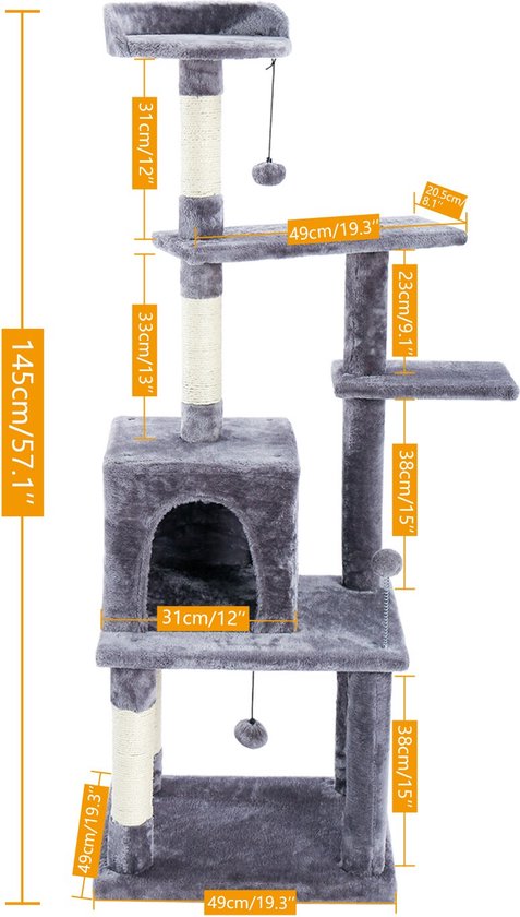 InHarmony - Katten krab toren - Kattenkrab toren - katten krabpaal ...