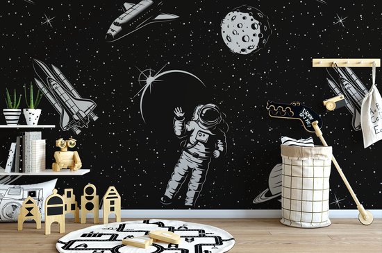 Astronaut in Space | Decoratie | Jongens behang | Kinderkamer |200x200 ...