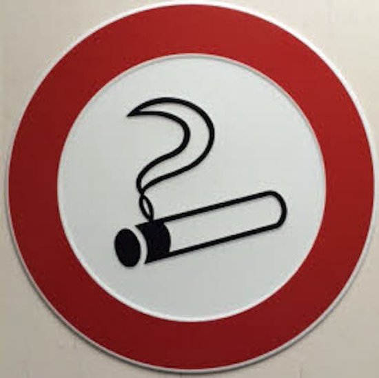 Roken Verboden Bord / 24 cm / Aluminium / Met Afbeelding | bol