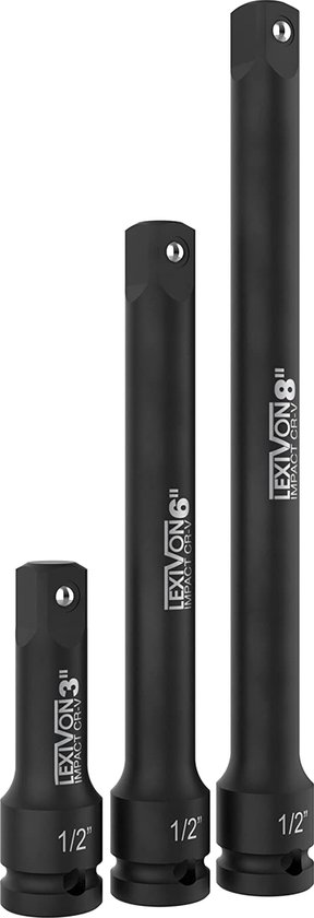 LEXIVON Impact Driver Extension Bar Set, 1/2" Drive | Hardened and Heat ...